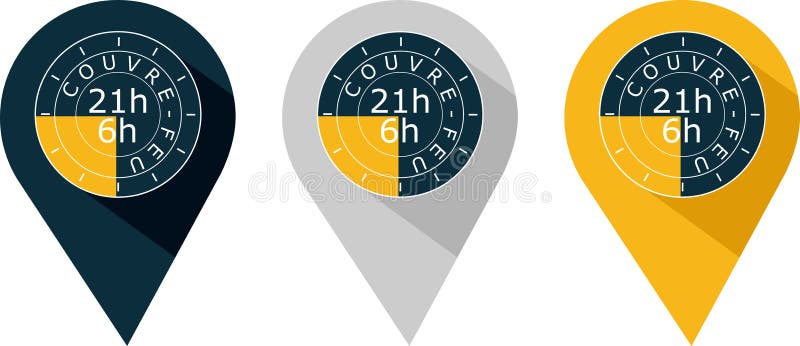 Curfew between 9 P.m. and 6 a.m. Stock Vector - Illustration of icons ...