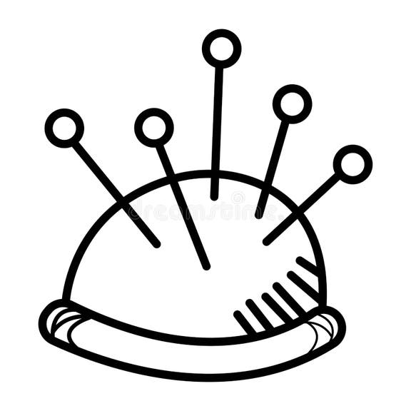 Pin cushion vector icon stock illustration. Illustration of measure ...