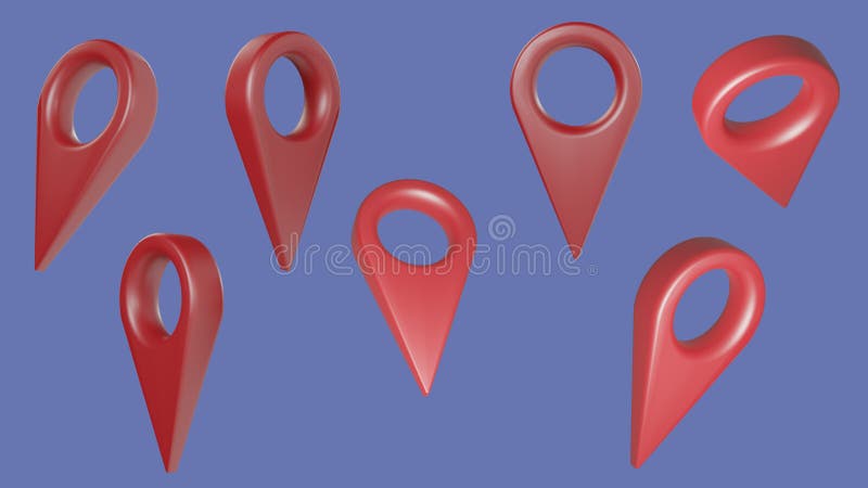 Multiple Red Location Pins on Simple Road Map Shipping Concept, 3d ...