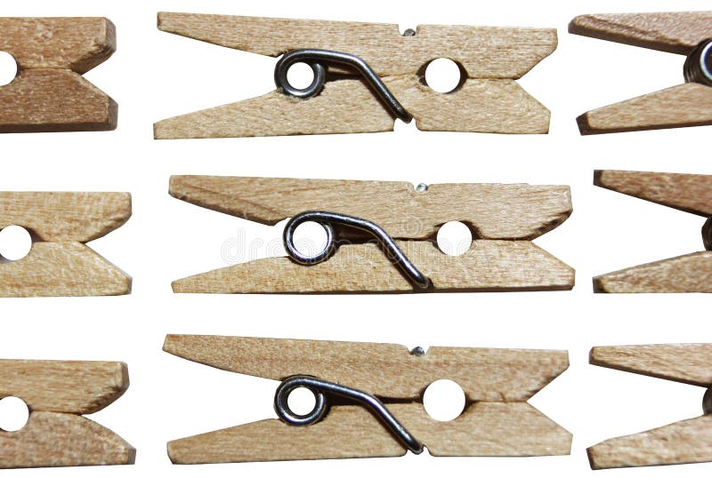 Pin De Ropa De Madera Fondo Blanco Aislado Imagen de archivo - Imagen ...