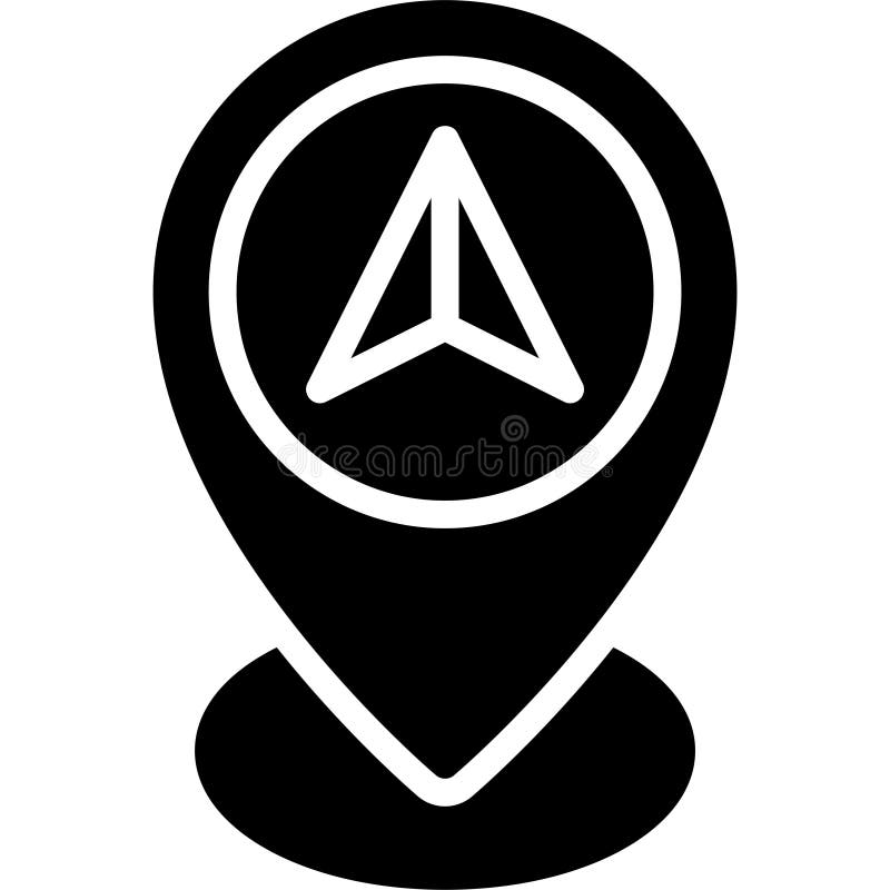 Pin with Direction Sign Icon, Location Map and Navigation Vector Stock ...