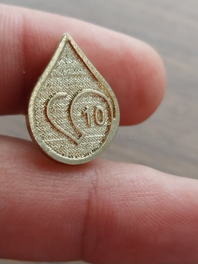 Pin for Donating Blood for Th 10th Time Stock Image - Image of donating ...