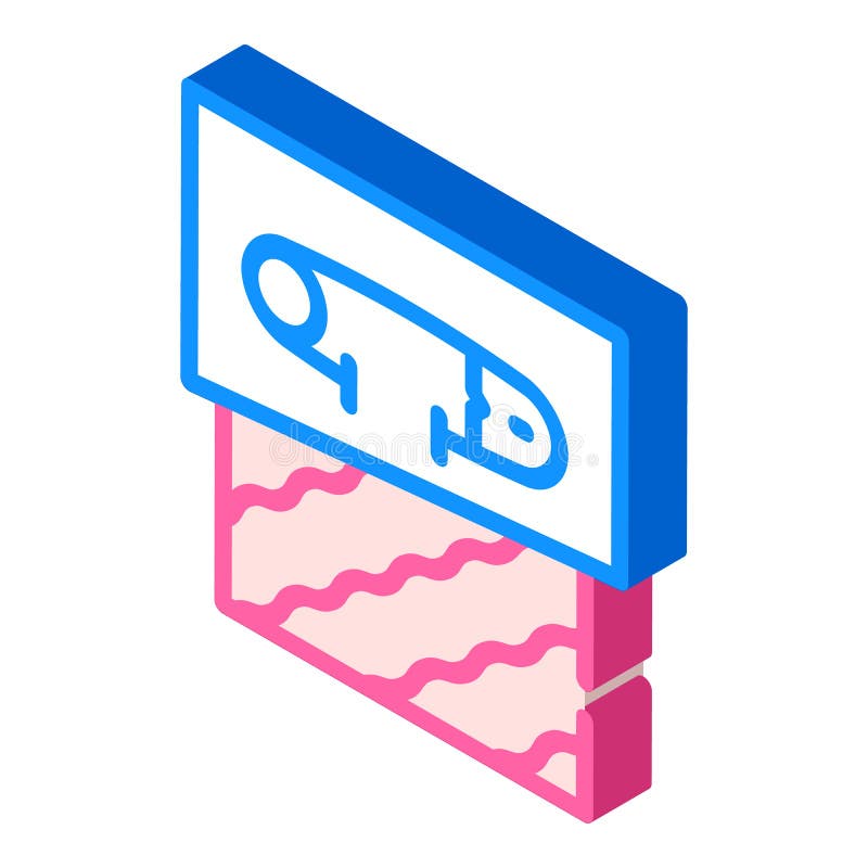 Pin and Fabric Isometric Icon Vector Illustration Stock Vector ...