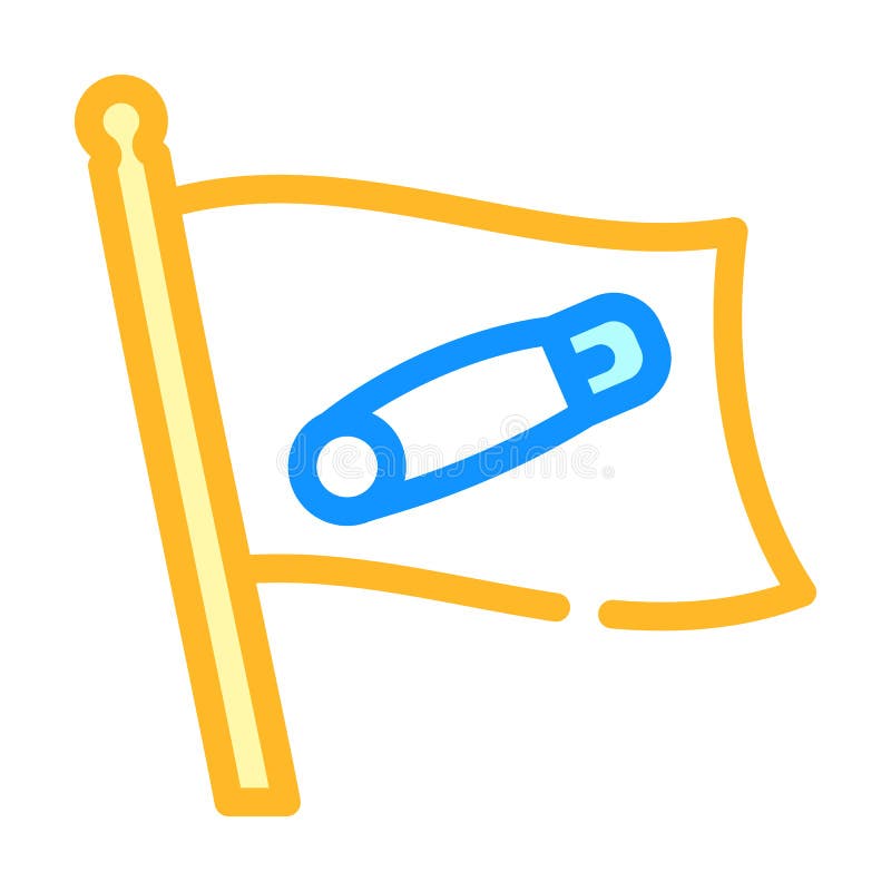 Pin Flag Color Icon Vector Illustration Stock Illustration ...