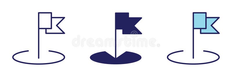 Pin Flag Destination Icon - Navigation Set Stock Vector - Illustration ...