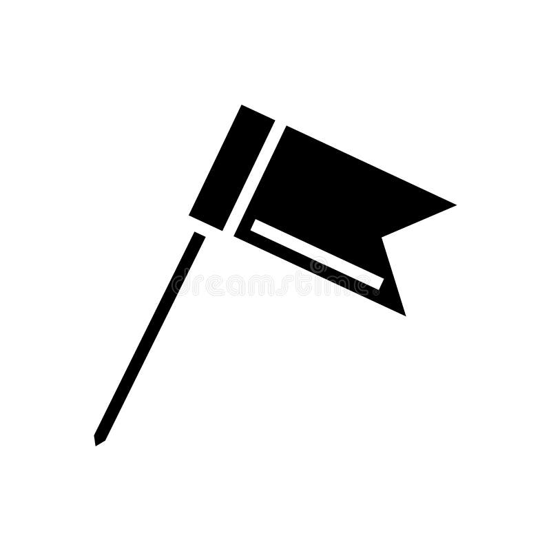 Pin Flag Glyph Icon Vector Illustration Stock Vector - Illustration of ...