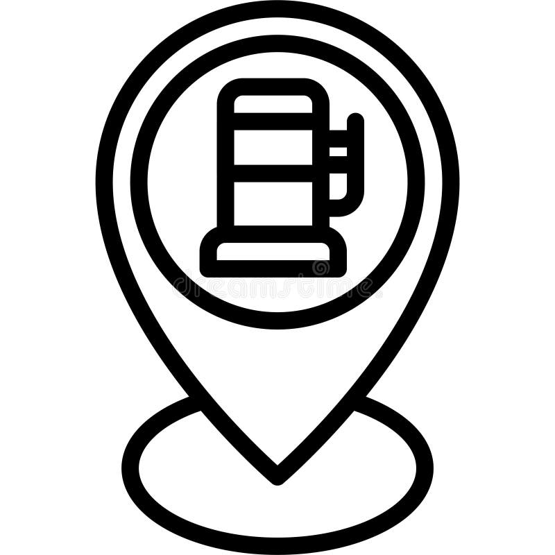 Pin with Gas Station Sign Icon, Location Map and Navigation Vector ...