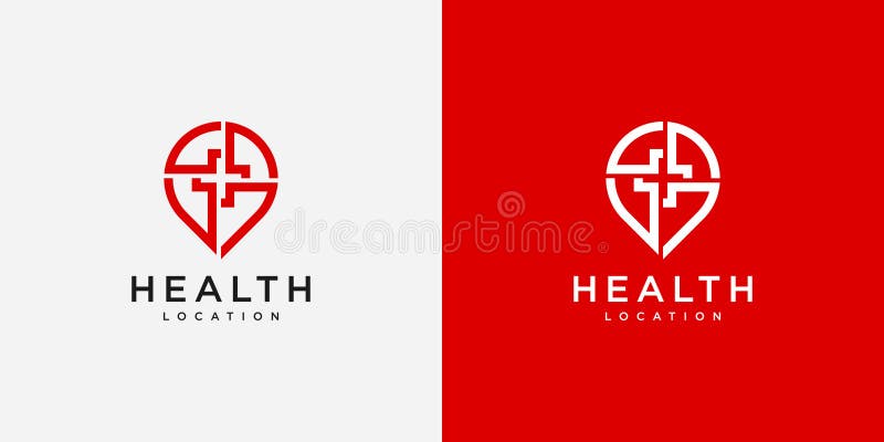 Pin Health with Plus Logo Vector Design Stock Vector - Illustration of ...