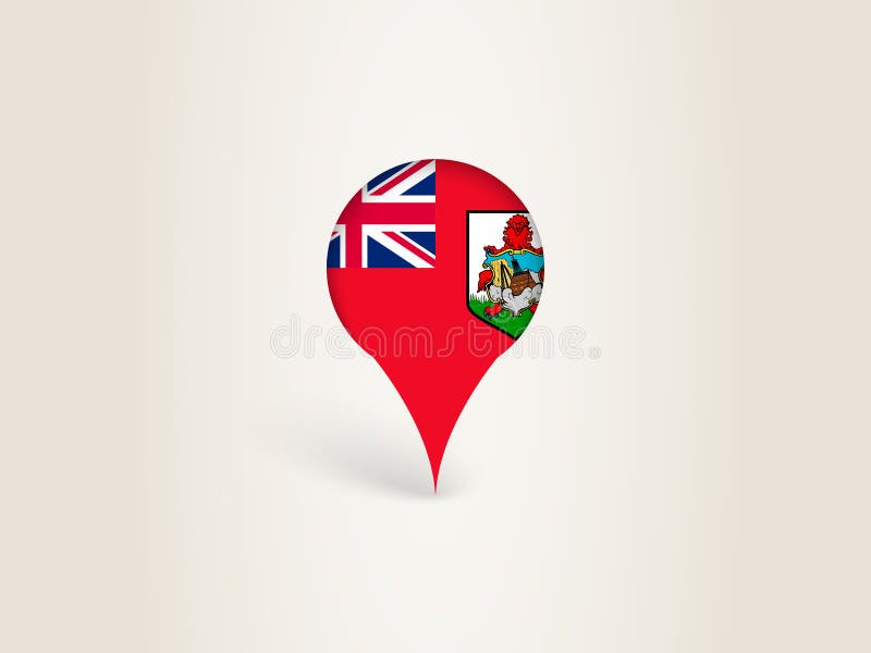 Pin Icon with Bermuda National Flag Stock Illustration - Illustration ...