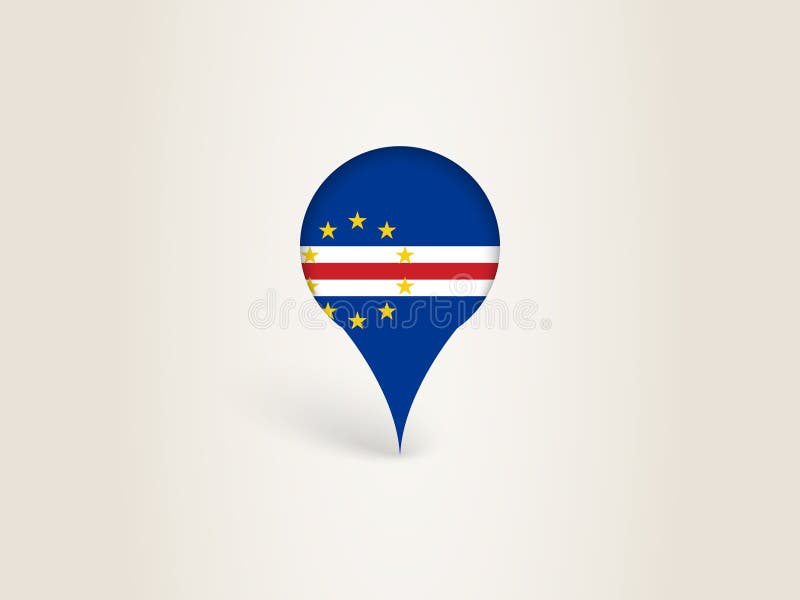 Pin Icon with Cape Verde National Flag Stock Illustration ...