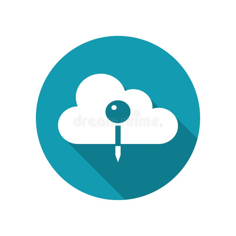 Pin Icon on Cloud. Isolated on White Background Stock Vector ...