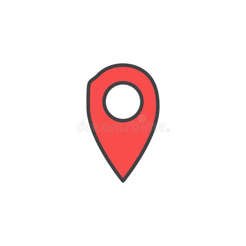 Pin Icon in Colored Version Stock Vector - Illustration of point ...