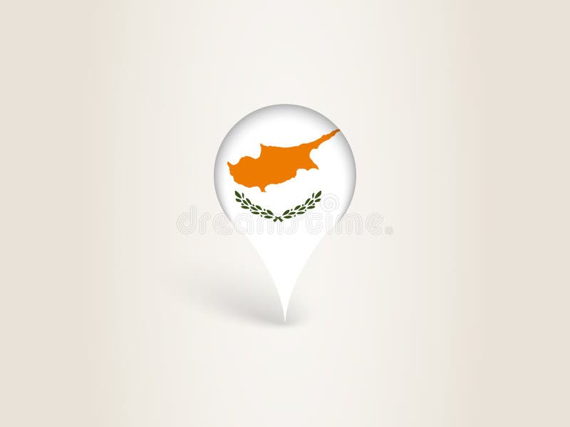 Pin Icon with Cyprus National Flag Stock Vector - Illustration of ...