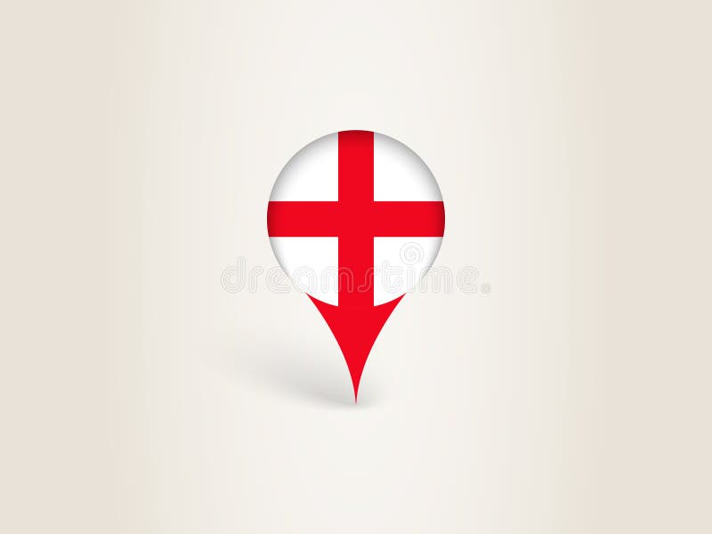 Pin Icon with England National Flag Stock Illustration - Illustration ...