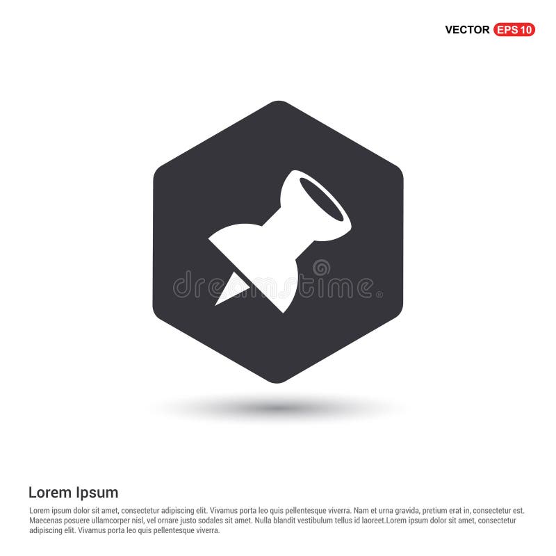 Pin Icon Hexa White Background Icon Template Stock Vector ...