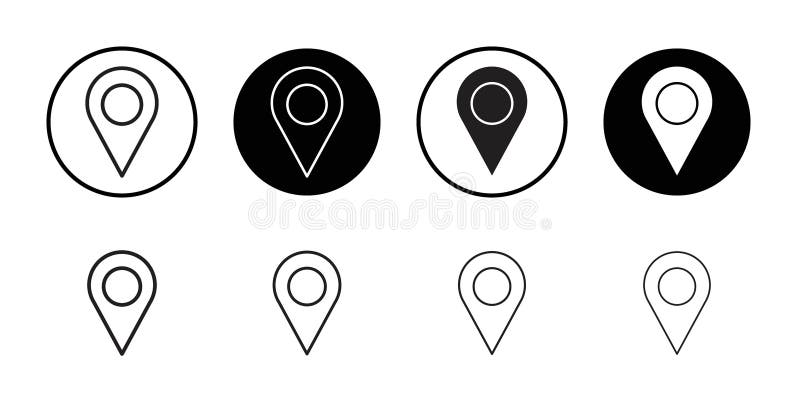 Pin Icon Isolated Flat Vector in Outline Stock Vector - Illustration of ...
