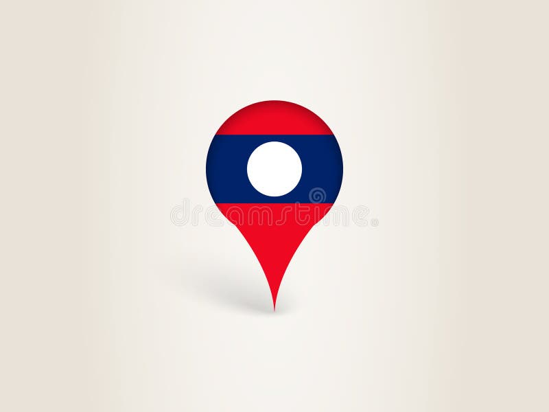 Pin Icon with Laos National Flag Stock Illustration - Illustration of ...