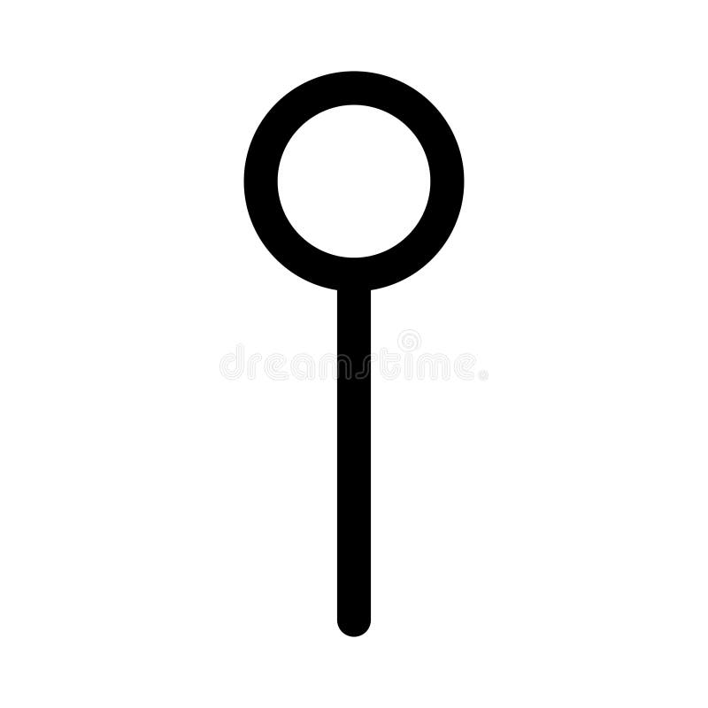 Pin Icon Line Isolated on White Background. Black Flat Thin Icon on ...