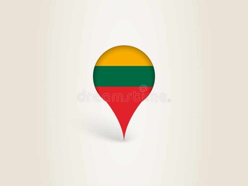 Pin Icon with Lithuania National Flag Stock Illustration - Illustration ...
