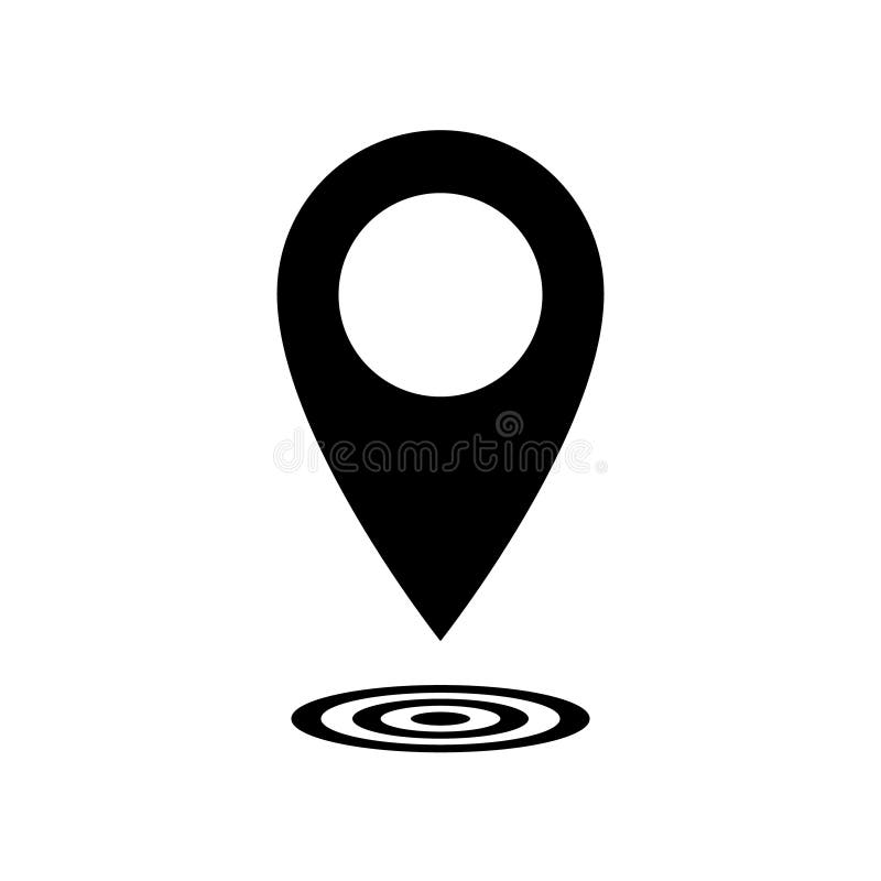 Pin Icon. Location Geo. Pointer Vector. Outline Line Marker. Gps Points ...