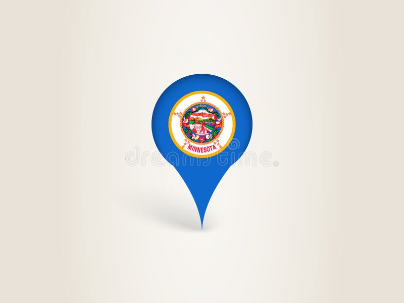 Pin Icon with Minnesota National Flag Stock Illustration - Illustration ...