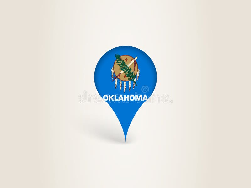 Pin Icon with Oklahoma National Flag Stock Illustration - Illustration ...