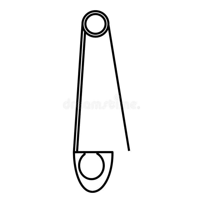 Pin icon, outline style stock vector. Illustration of logo - 79675403