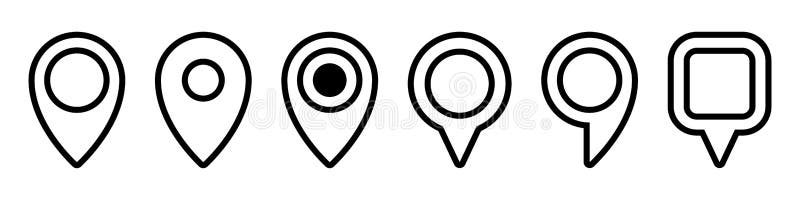 Pin icon set simple design stock vector. Illustration of navigation ...