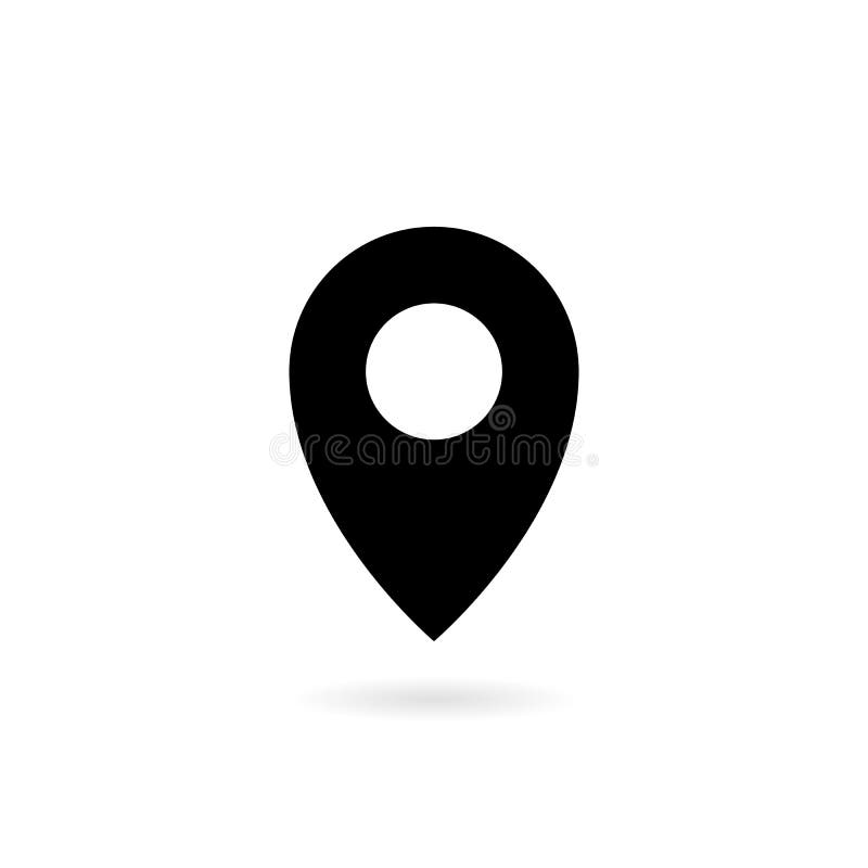 Pin Icon with Shadow Simple Design Stock Vector - Illustration of arrow ...