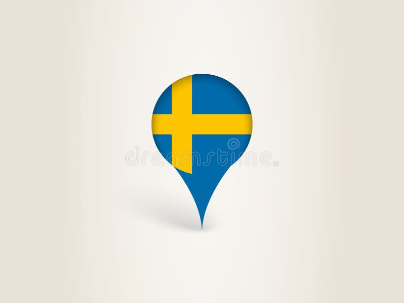 Pin Icon with Sweden National Flag Stock Illustration - Illustration of ...