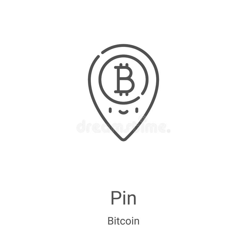 Pin Icon Vector from Bitcoin Collection. Thin Line Pin Outline Icon ...