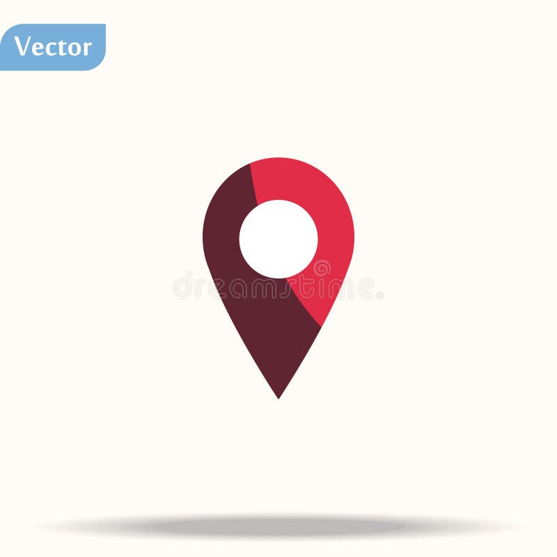 Pin Icon Vector. Location Sign in Flat Style Isolated on White ...