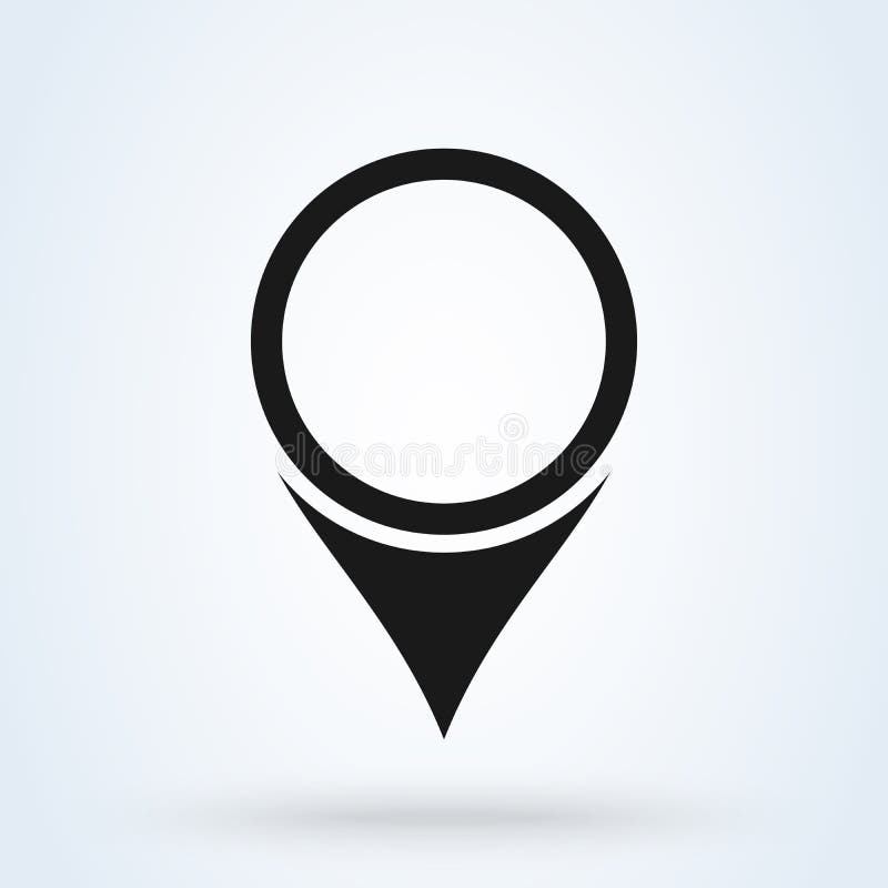 Pin Icon Vector. Location Sign Isolated on White Background. Navigation ...