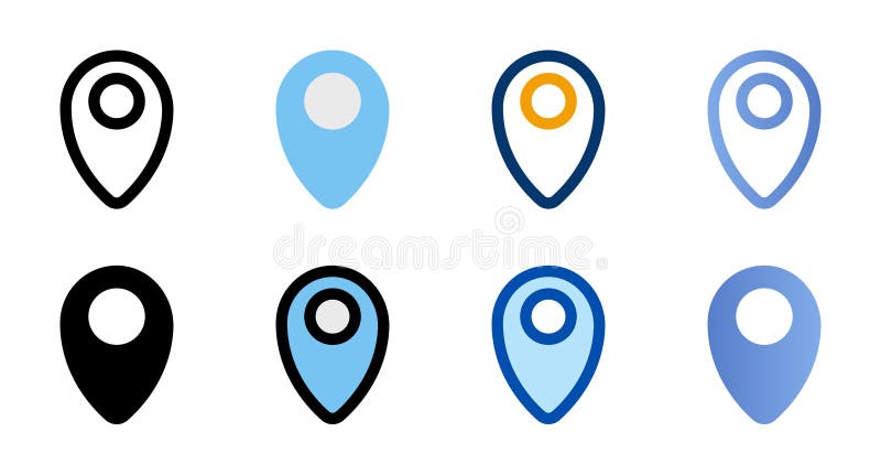Pin Icons in Different Style. Pin Icons. Different Style Icons Set ...