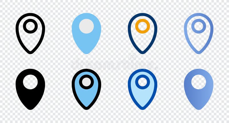 Pin Icons in Different Style. Pin Icons. Different Style Icons Set ...
