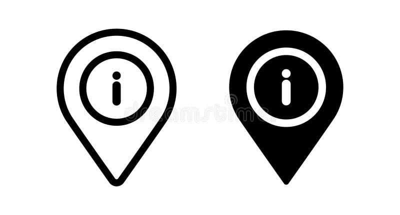 Pin with Information Icon Vector Set. Instructions, Info Center, Manual ...