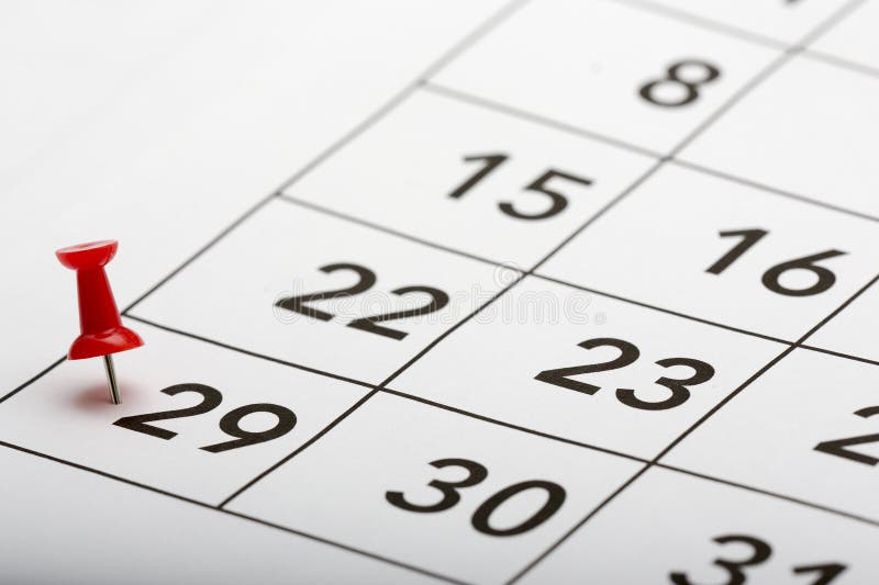 Pin La Fecha Número 29 El Vigésimo Noveno Día Del Mes Se Marca Con Una ...