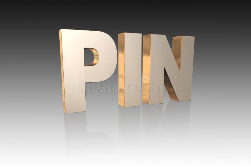 PIN Lettering - 3D Illustration Stock Illustration - Illustration of ...