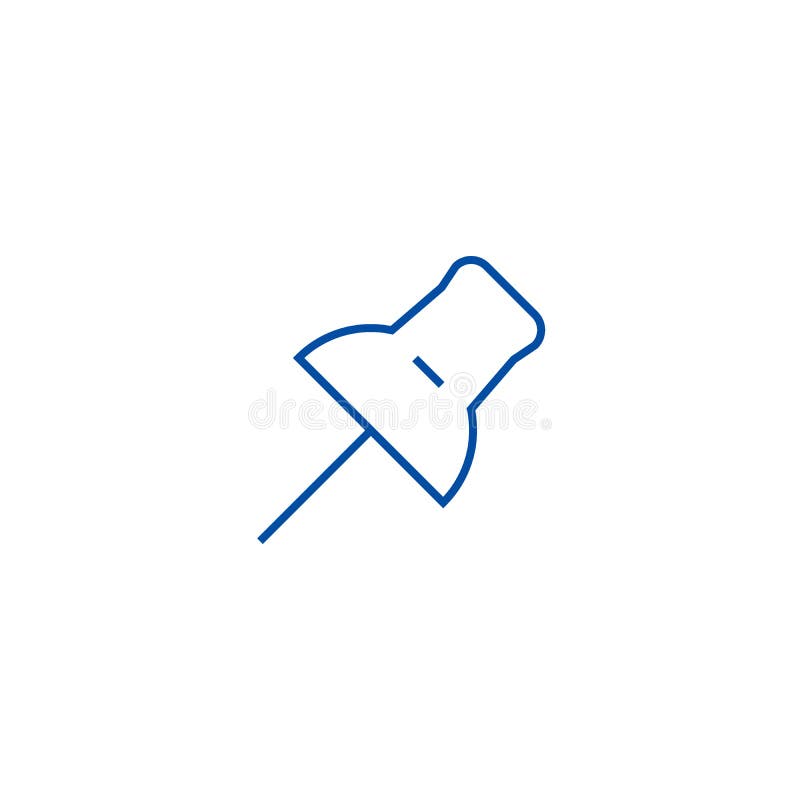 Pin Line Icon Concept. Pin Flat Vector Symbol, Sign, Outline ...