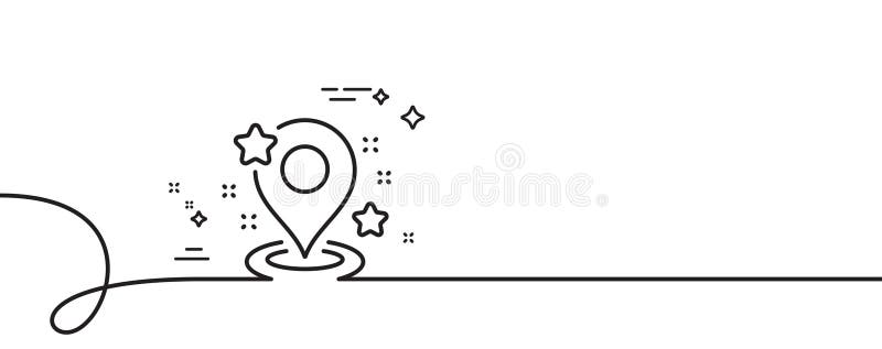 Pin Line Icon. Map Place Marker Sign. Continuous Line with Curl. Vector ...