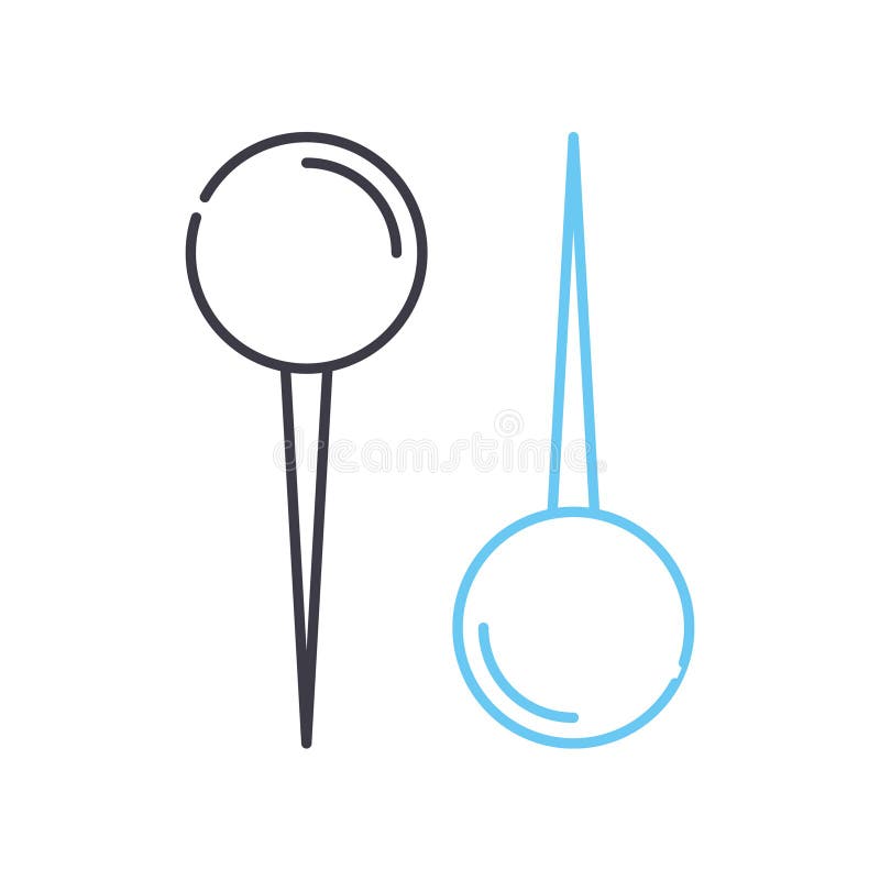 Pin Line Icon, Outline Symbol, Vector Illustration, Concept Sign Stock ...