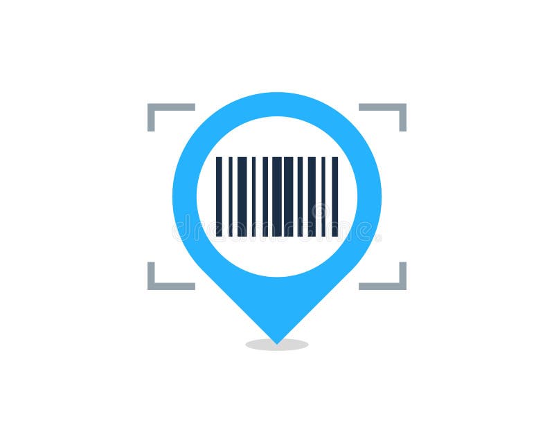 Pin Location Barcode Icon Logo Design Element Stock Vector ...