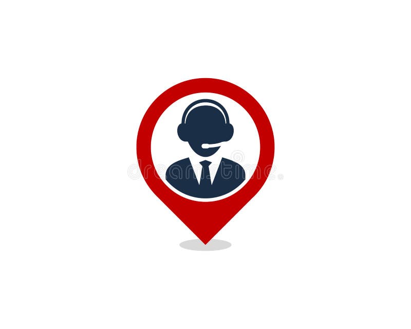 Pin Location Call Center Icon Logo Design Element Vektor Abbildung ...
