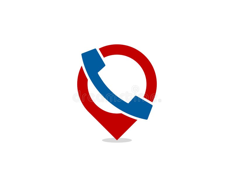 Pin Location Call Icon Logo Design Element Stock Vector - Illustration ...
