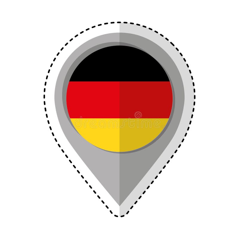 Pin Location Germany Flag Icon Stock Vector - Illustration of pointer ...