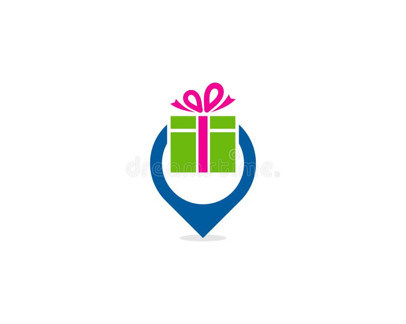 Pin Location Gift Icon Logo Design Element Stock Vector - Illustration ...