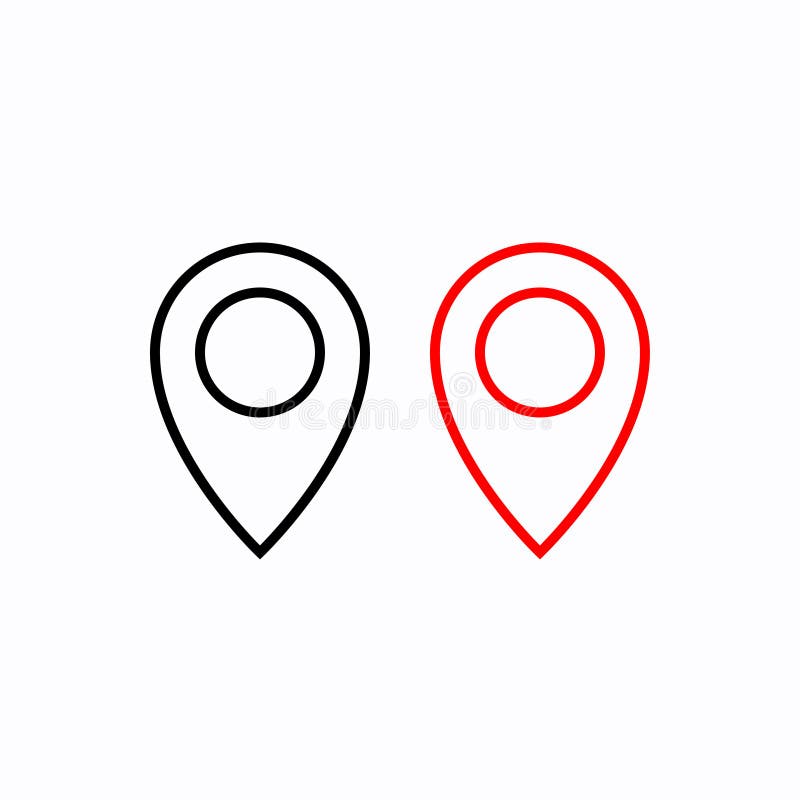 Pin Location Gps Icon. Geometric Marker Flat Shape Element. Abstract ...