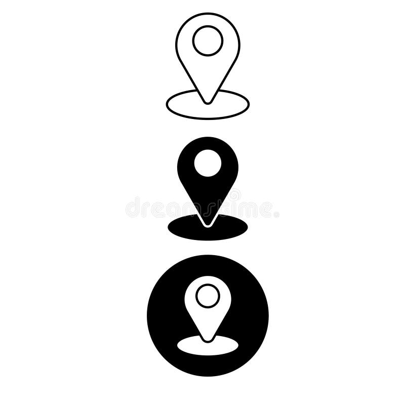Pin Location Icon Design Pack Stock Vector - Illustration of button ...