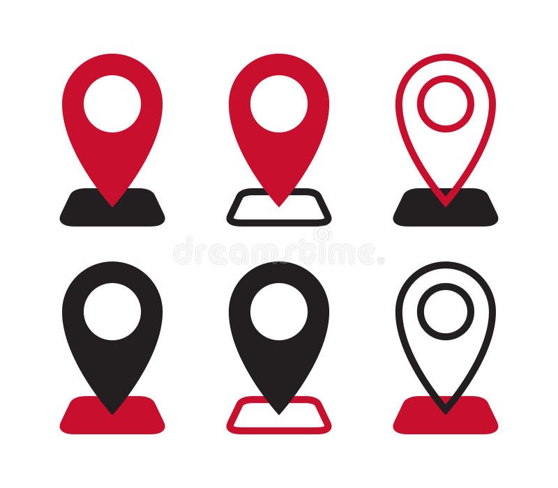 Pin Location Icons. Point of Location Badges Stock Vector ...