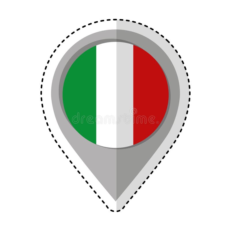 Pin Location Italy Flag Icon Stock Vector - Illustration of arrow ...